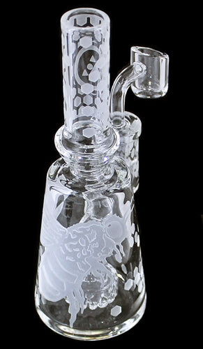 7″ Bee Hex Etched Capsule Banger Hanger Oil Rig Water Pipe – 4 Aces ...