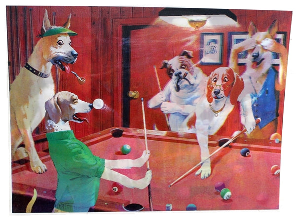 3ct Lenticular 3D Image Holographic Poster – Dogs Playing Poker – 4 ...