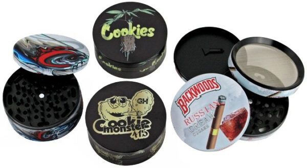 Cookie Backwoods Mix Design – Large 98mm Grinder – 4 Aces Wholesale
