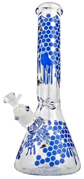 13″ Honeycomb Bee Art Beaker Water Pipe – 4 Aces Wholesale
