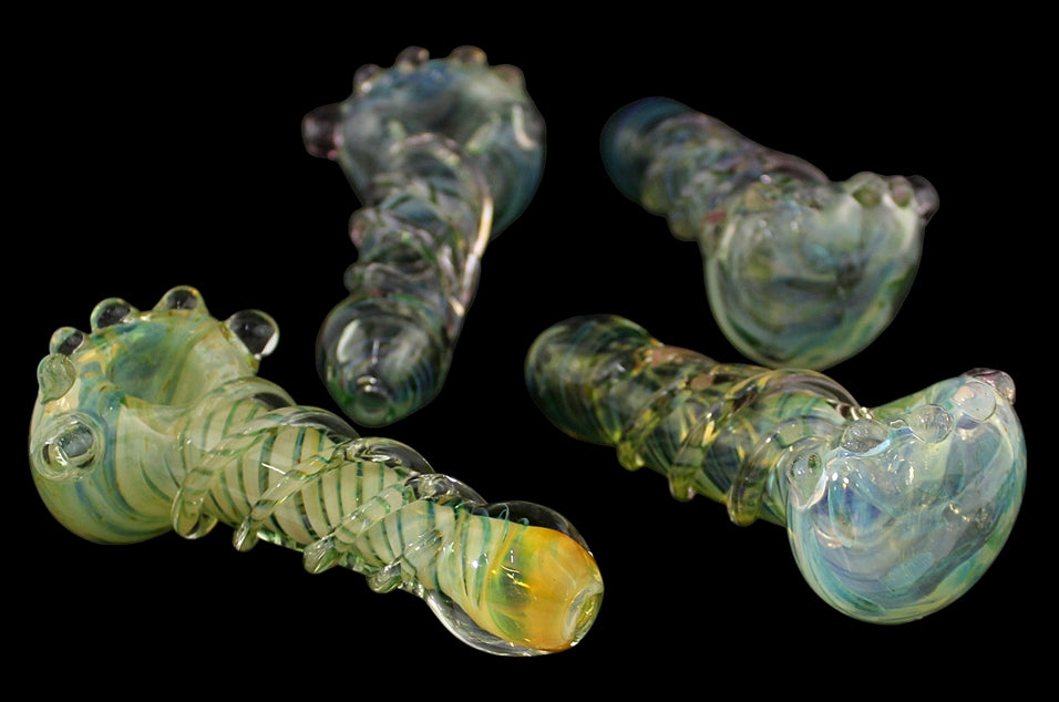 4ct 4″ Coil Crown Fuming Hand Pipe 4 Aces Wholesale