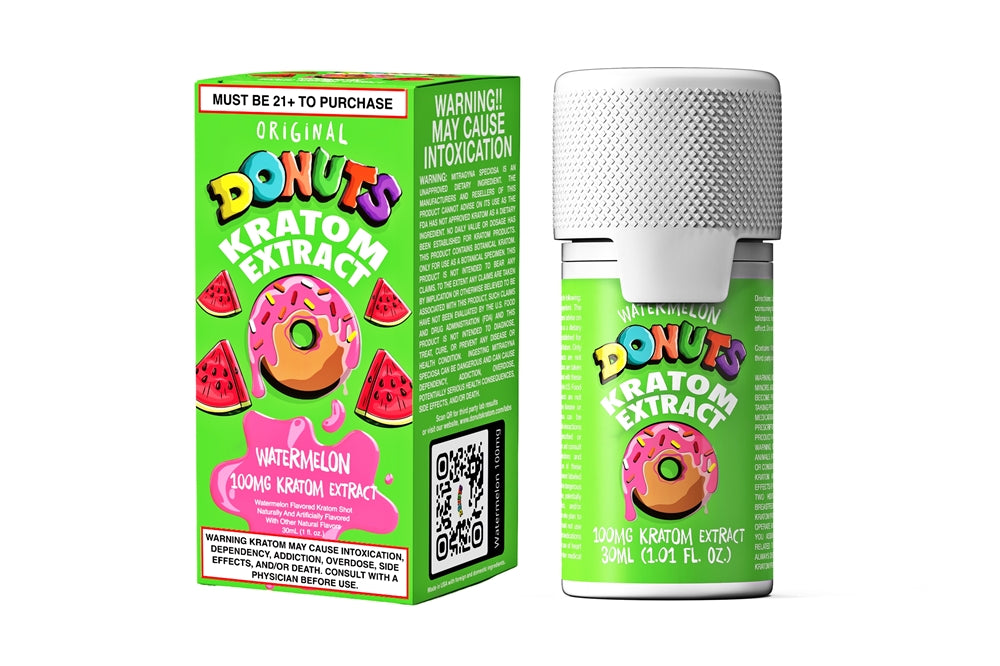 Donuts Original Kratom Extract Shots – 100mg Watermelon – 4 Aces Wholesale