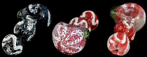 4ct 4″ Frit Color Roped Bubble Spoon Hand Pipe 4 Aces Wholesale