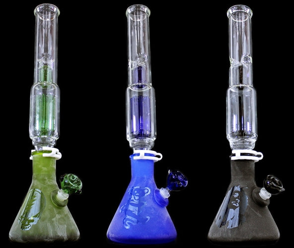 20″ Etched Frosted Beaker Tree Perk 2pc Water Pipe