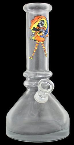 8″ Frosted Soft Glass Decal Water Pipe – 4 Aces Wholesale