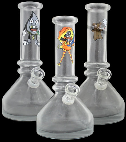 8″ Frosted Soft Glass Decal Water Pipe – 4 Aces Wholesale