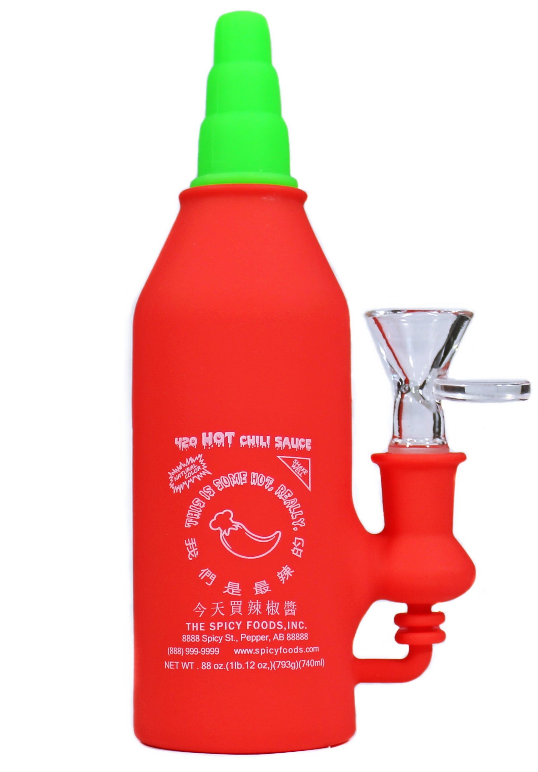 7″ Siracha Hot Sauce Silicone Water Pipe – 4 Aces Wholesale