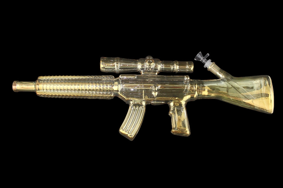24″ Glass Assault Rifle Water Pipe – 4 Aces Wholesale