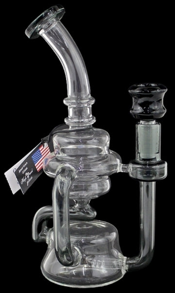 9″ Split Chamber Dual Tube Recycler Water Pipe – 4 Aces Wholesale