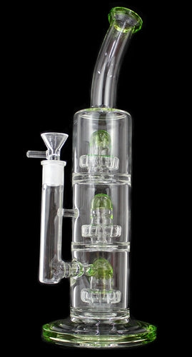 13″ Triple UFO Perk Color Rim Water Pipe – 4 Aces Wholesale