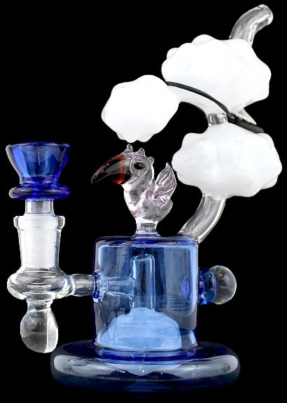 8″ Toucan Clouds Chamber Marble Art Water Pipe – 4 Aces Wholesale