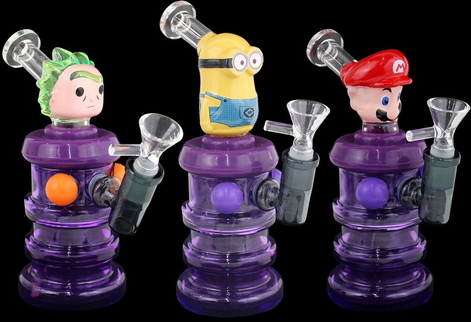 7″ Barrel Grip Water Pipe – Mix Character – 4 Aces Wholesale