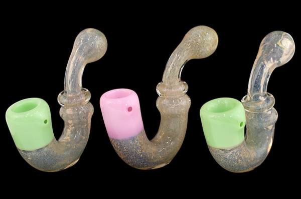 3ct 7″ Fuming Wet Candy Frit Sherlock Hand Pipe – 4 Aces Wholesale