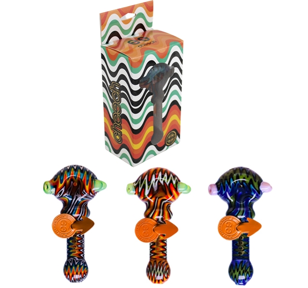 4″ Cheech Wig Wag Marble Hand Pipe – 4 Aces Wholesale