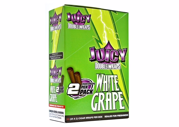 Juicy Double Wraps – White Grape – 4 Aces Wholesale