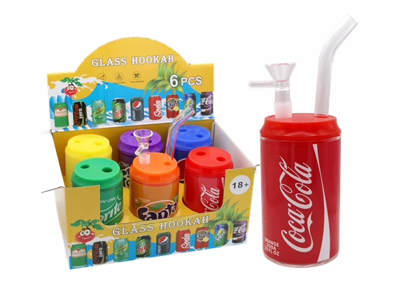 Glass Hookah Soda Water Pipe 6pk – 4 Aces Wholesale