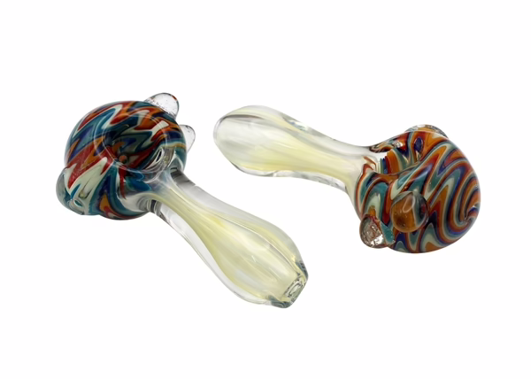 4ct 4″ Wig Wag Head Fuming Spoon Hand Pipe – 4 Aces Wholesale