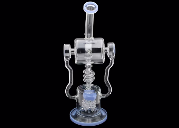 14″ Dual Disc Tesla Coil Perk Curved Water Pipe – 4 Aces Wholesale