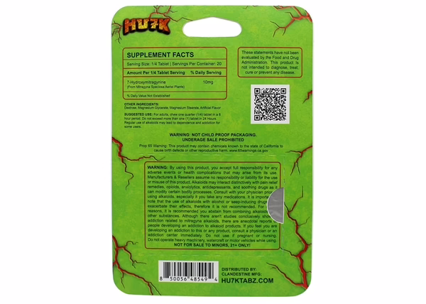 Hu7k Smashers Blend 200mg 7-OH 5-Tablets – Mint – 4 Aces Wholesale