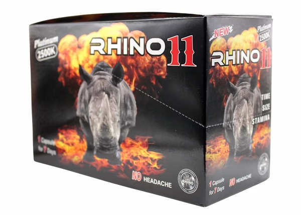 Rhino 11 Platinum 2500k Male Enhancement Caps – 4 Aces Wholesale